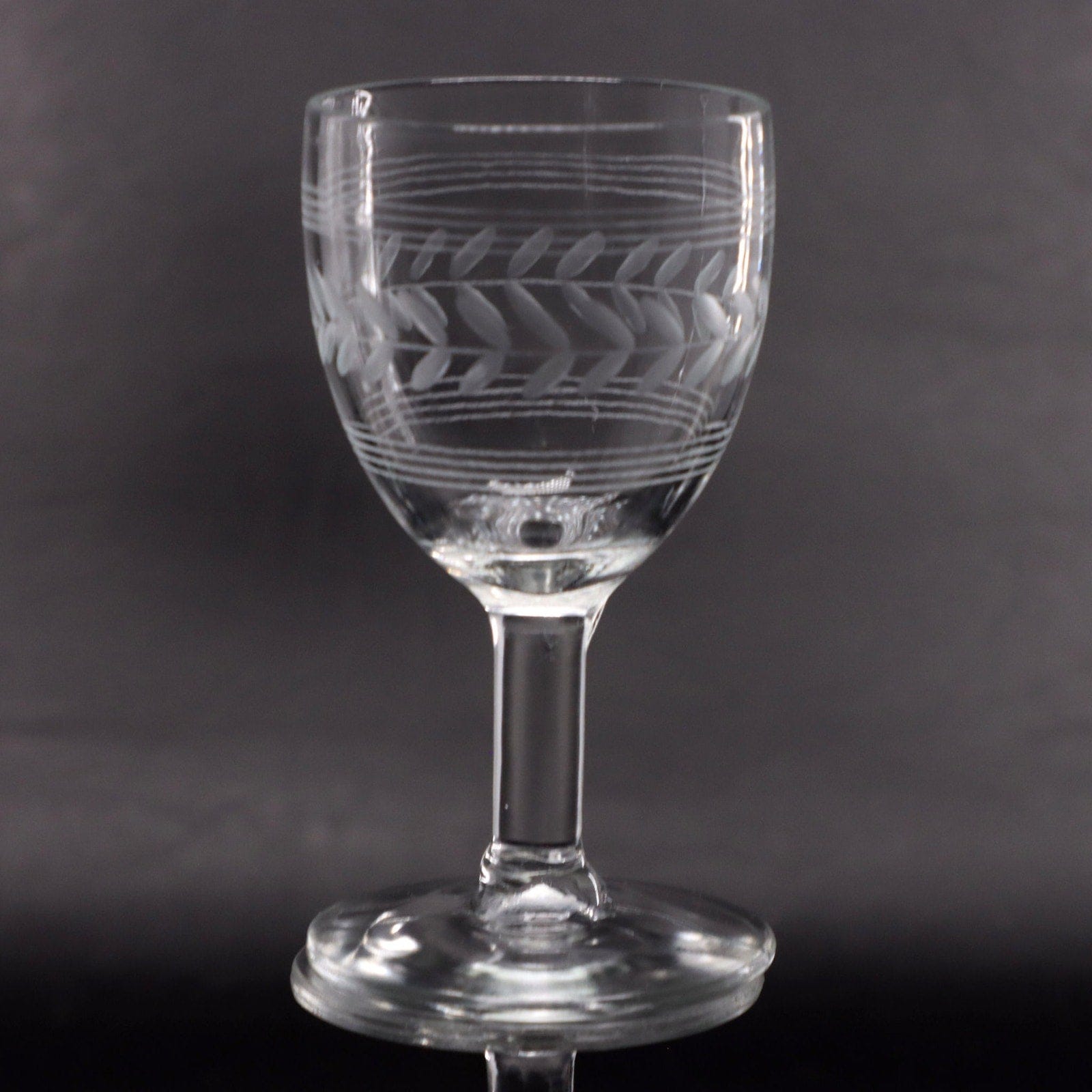 Anchor Hocking AHC55 Wine Glass 4 1/4" Bands Etched Laurel Vintage ...